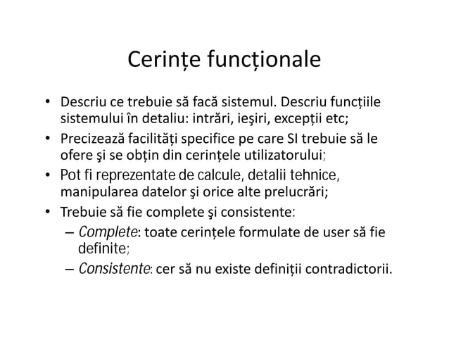 Curs 3 definirea cerinţelor sistemului | PPT