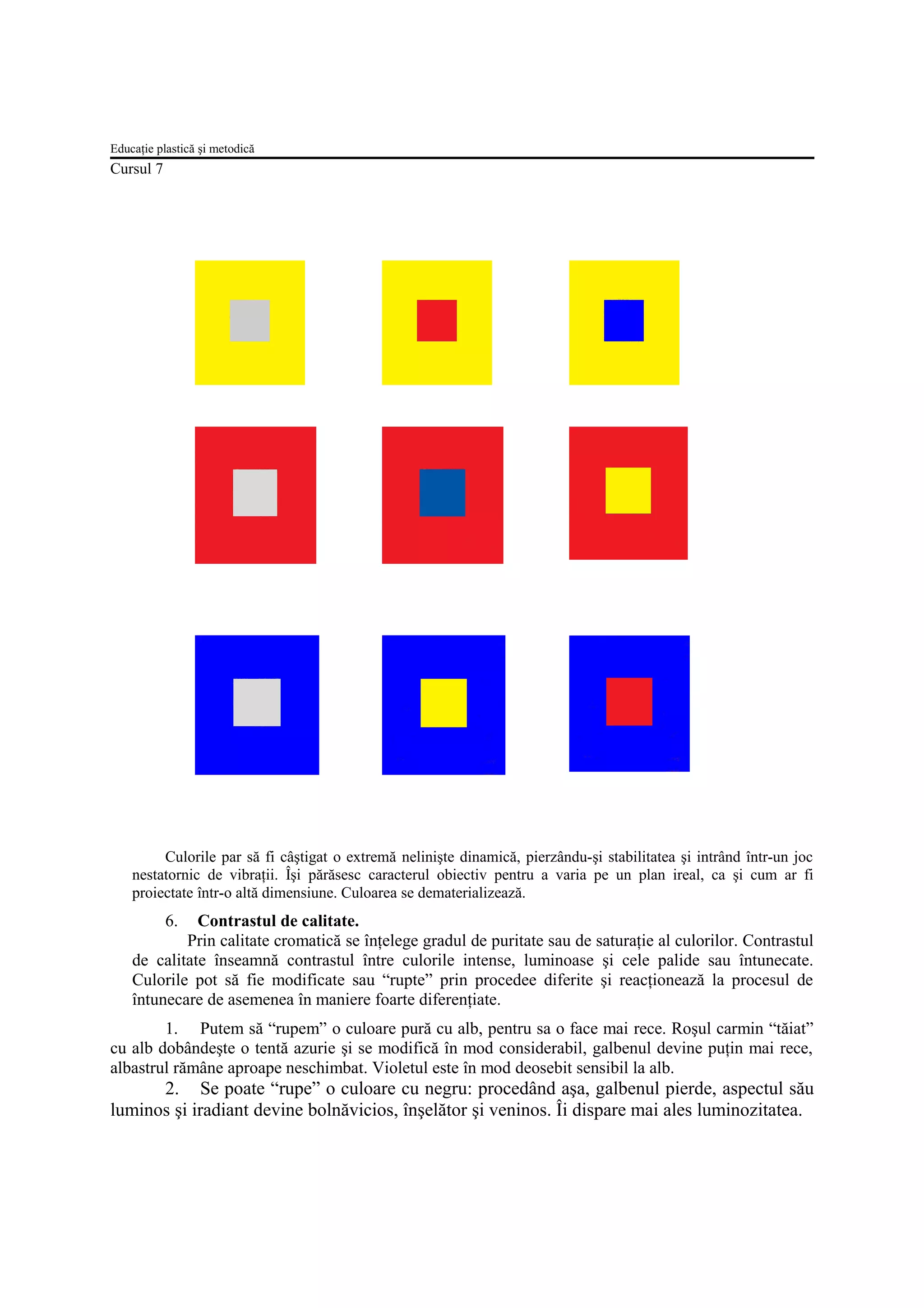 Curs 7 contrastele cromatice | DOC
