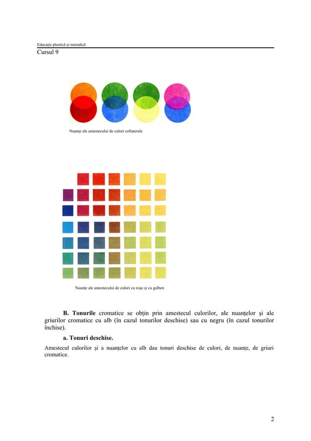 Curs 9 nuante si tonuri cromatice | DOC