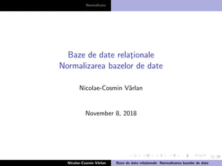 Curs bd 5,6 - normalizare-1,2,3,bcnf, 4nf normal forms | PDF