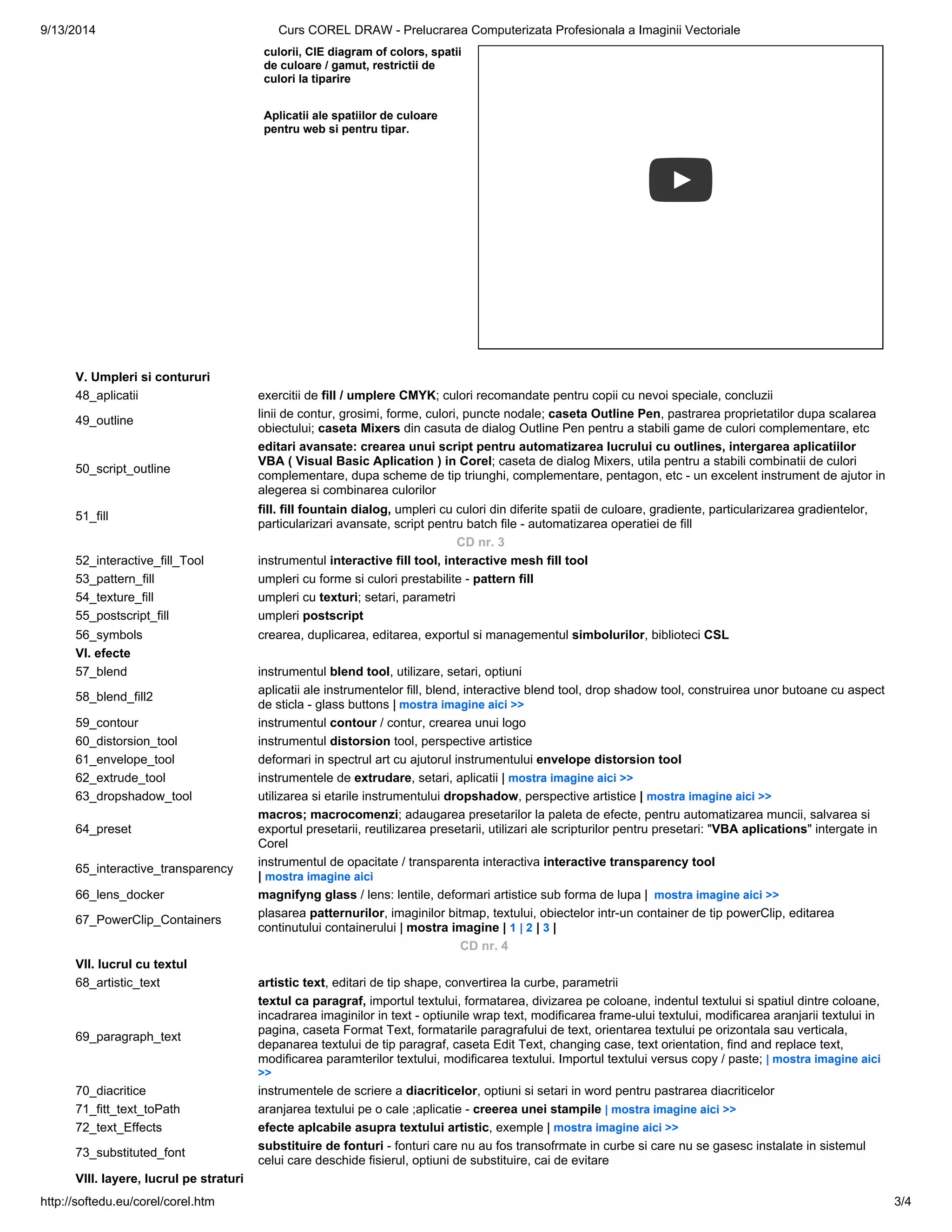 Curs corel draw prelucrarea computerizata profesionala a imaginii ...