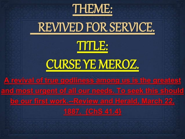 Curse ye meroz | PPT