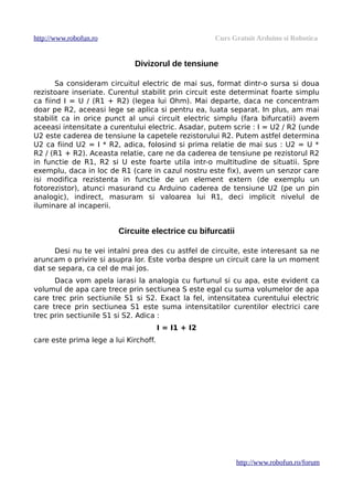 Curs gratuitarduino lectia14-analogieelectricitatecurgereafluidelor-proiect-floare | PDF