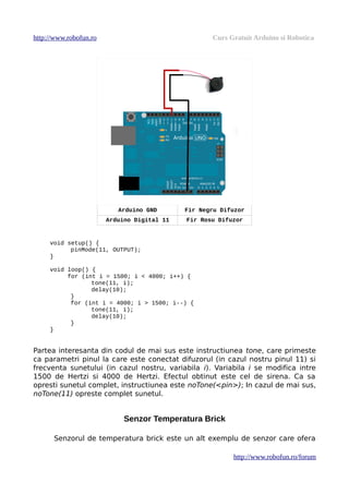 Curs gratuitarduino lectia2-senzorianalogici | PDF