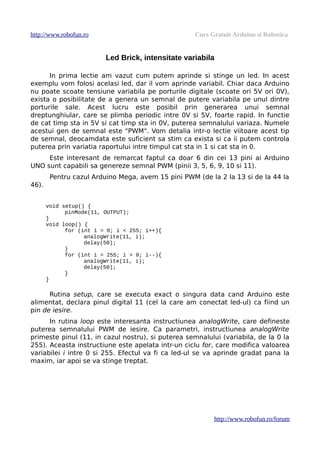 Curs gratuitarduino lectia2-senzorianalogici | PDF