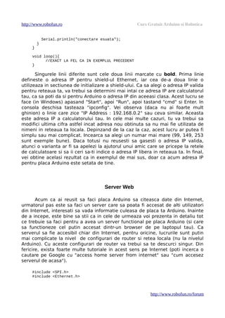 Curs gratuitarduino lectia8-comunicareethernet | PDF