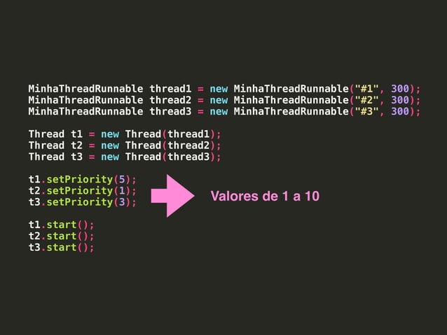 [Curso Java Basico] Aula 70: Threads: Definindo prioridades | PPT