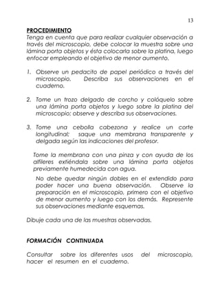 Curso de ciencias naturales grado sexto la celula | DOC