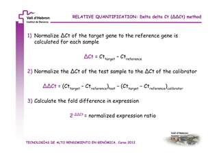 Curso de Genómica - UAT (VHIR) 2012 - Análisis de datos de RT-qPCR | PDF