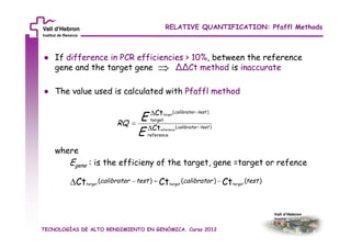 Curso de Genómica - UAT (VHIR) 2012 - Análisis de datos de RT-qPCR | PDF