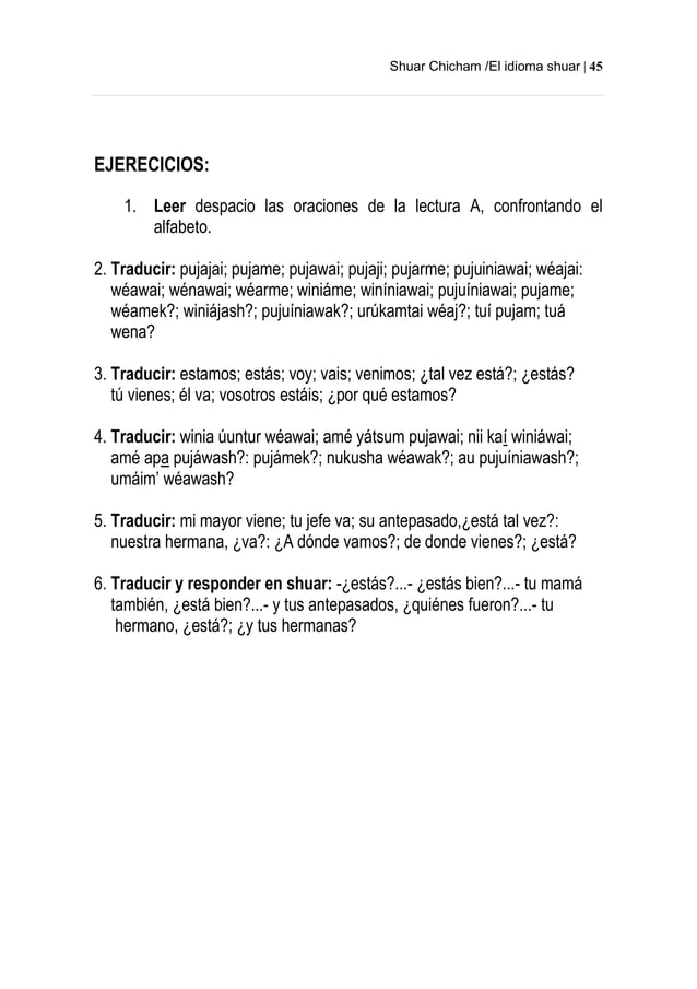 Curso de idioma shuar (autoguardado) | PDF