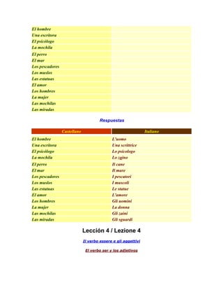 Curso de italiano en 40 lecciones | PDF
