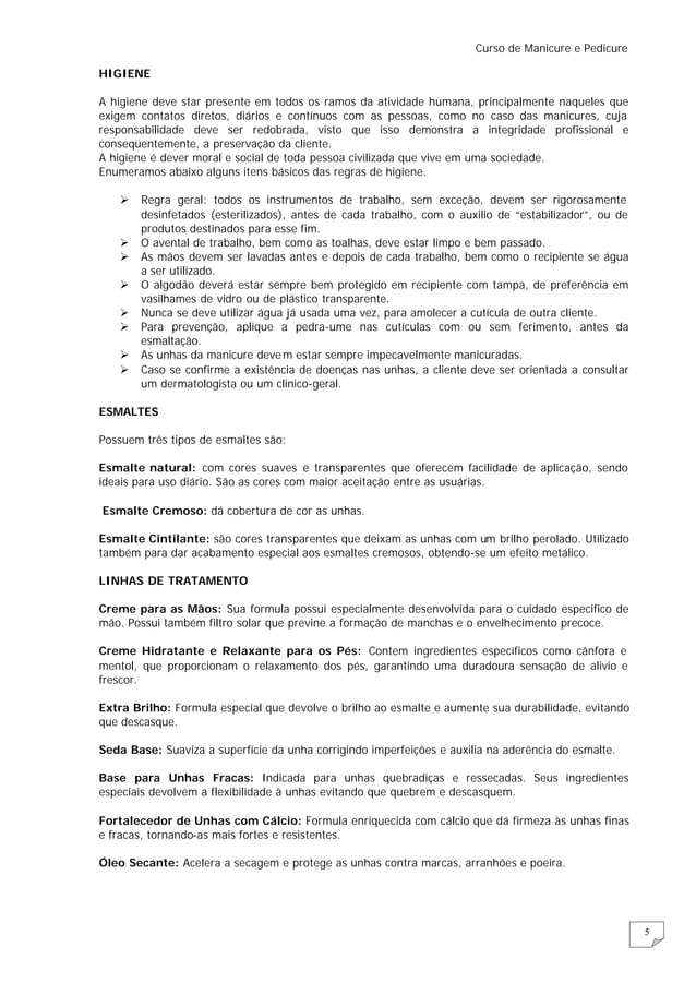 Curso De Manicure E Pedicure Pdf