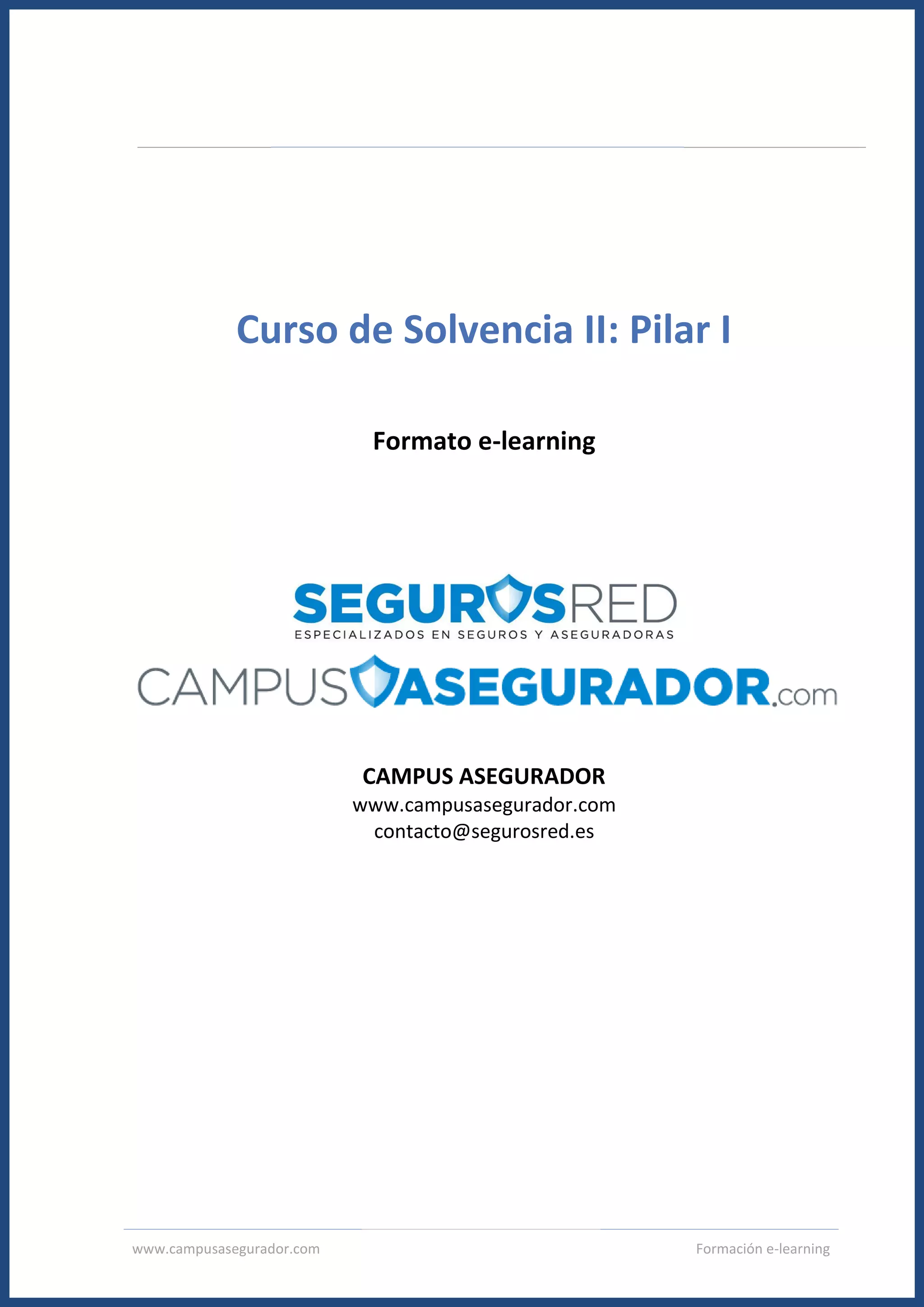 Curso de solvencia II Pilar I | PDF