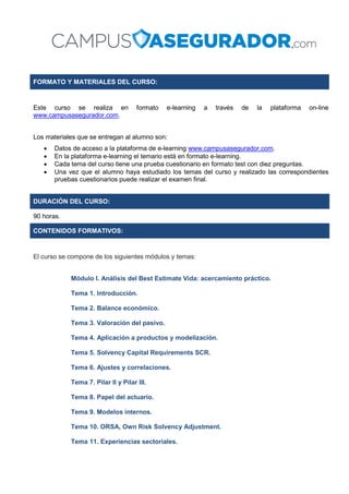 Curso de solvencia II Pilar I | PDF