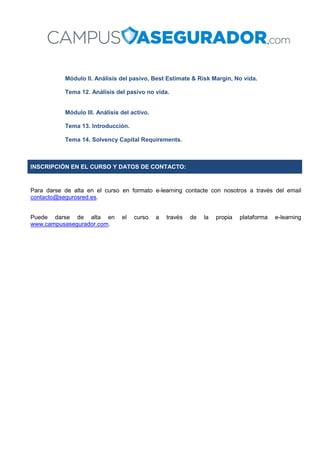 Curso de solvencia II Pilar I | PDF