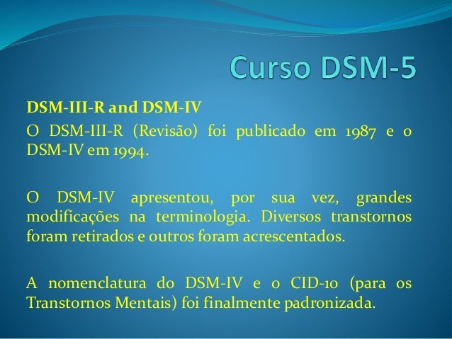 História Do Dsm Manual Diagnóstico E Estatístico De Transtornos Men