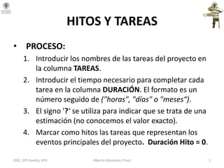 Curso introducción project 2007 03-hitos y tareas | PDF
