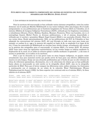 Curso lectura y escritura en wayuunaiki | DOC