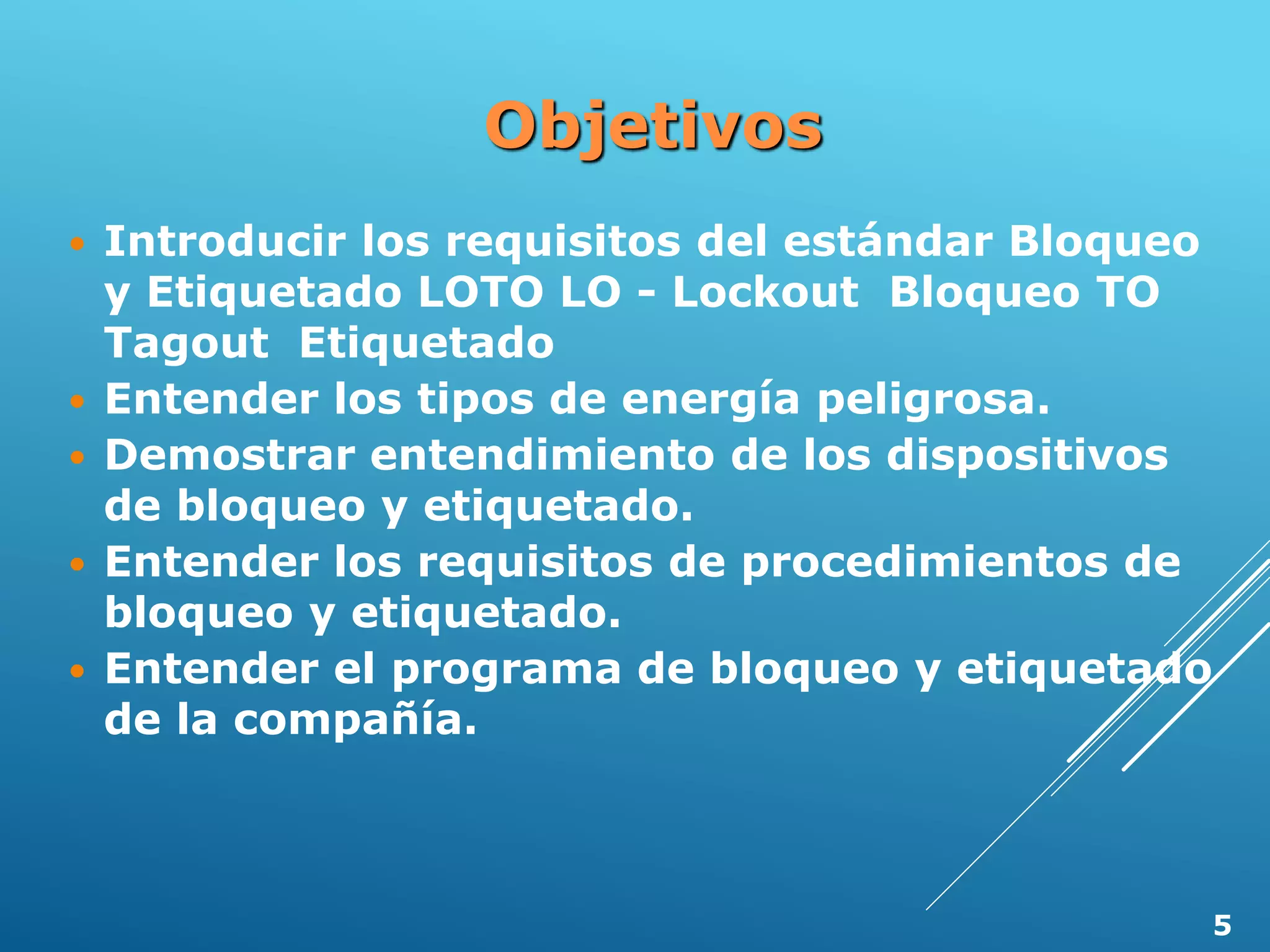 Curso lockout tagout spanish | PPTX