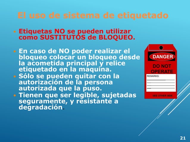 Curso lockout tagout spanish | PPTX