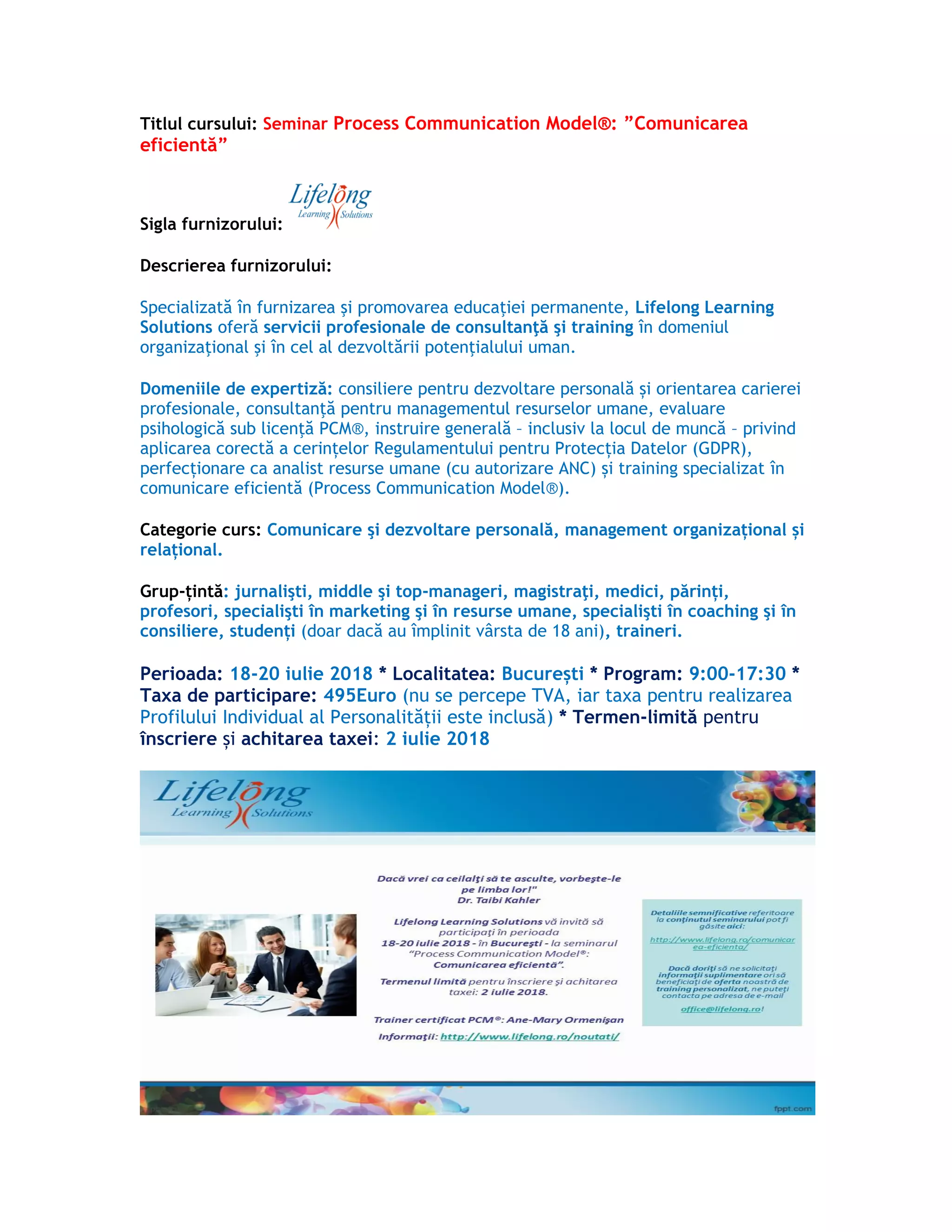 Process Communication Model® cu Ane-Mary Ormenisan | PDF