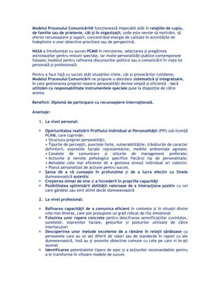 Curs open Process Communication Model: Comunicarea eficientă | PDF