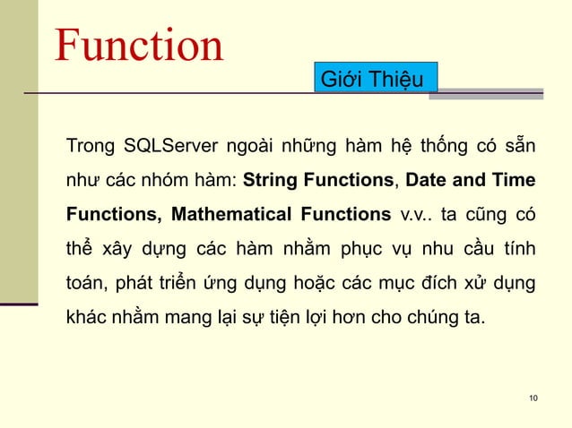 Cursor & Function trong SQL Server | PPTX