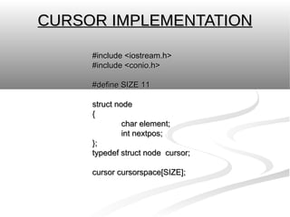 Cursor implementation | PPT