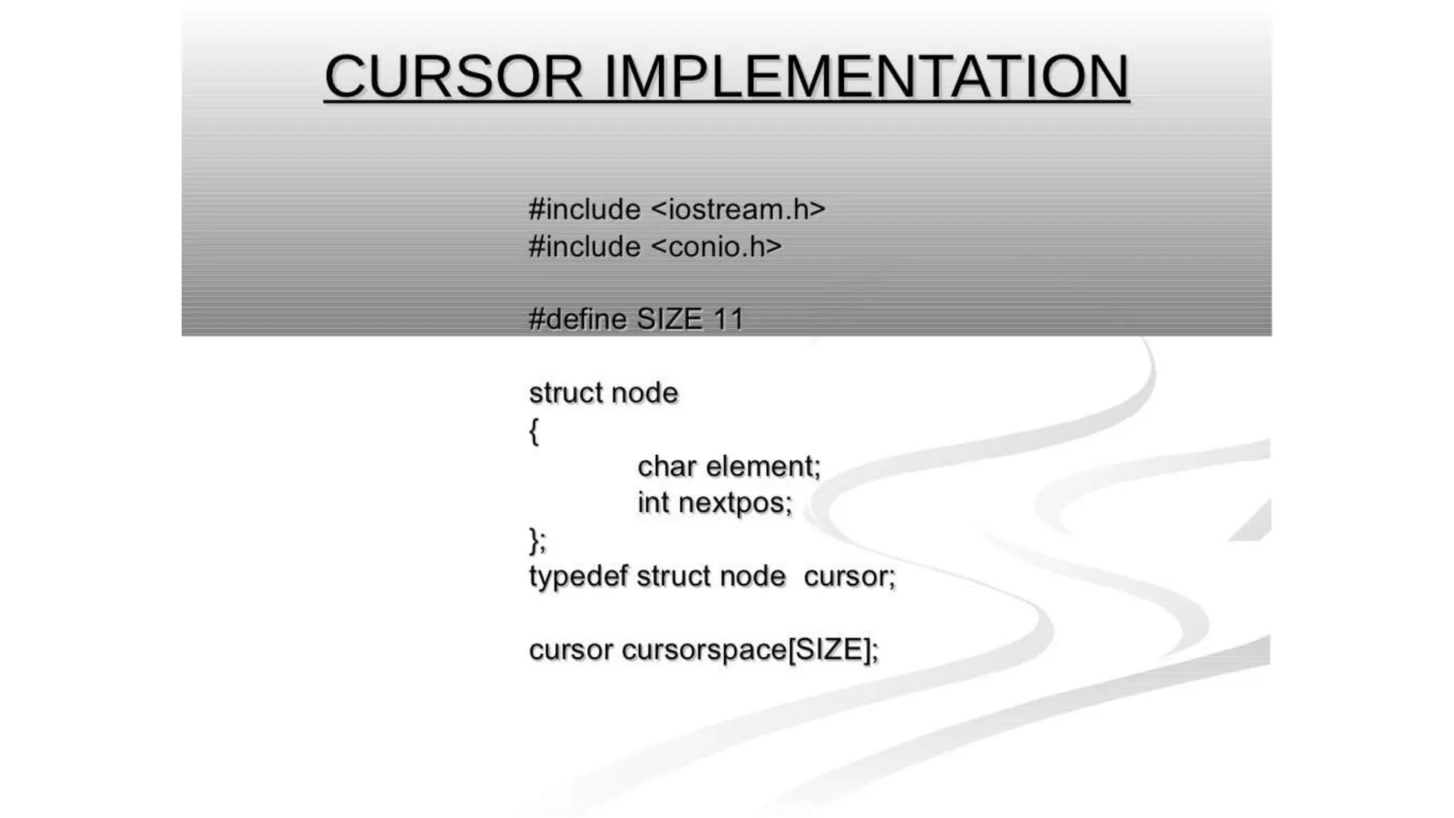 Cursor Implementation In Linked List Ppt