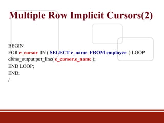 PLSQL Cursors | PPT