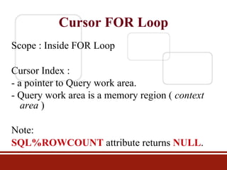 PLSQL Cursors | PPT