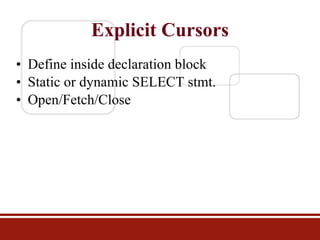 PLSQL Cursors | PPT