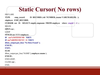 PLSQL Cursors | PPT