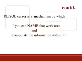 PLSQL Cursors | PPT