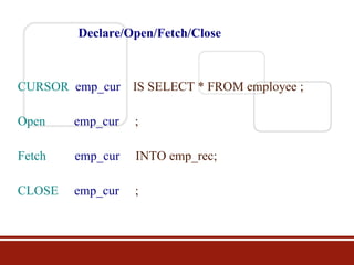 PLSQL Cursors | PPT