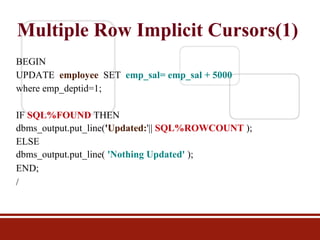 PLSQL Cursors | PPT