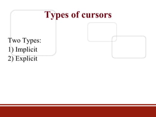 PLSQL Cursors | PPT