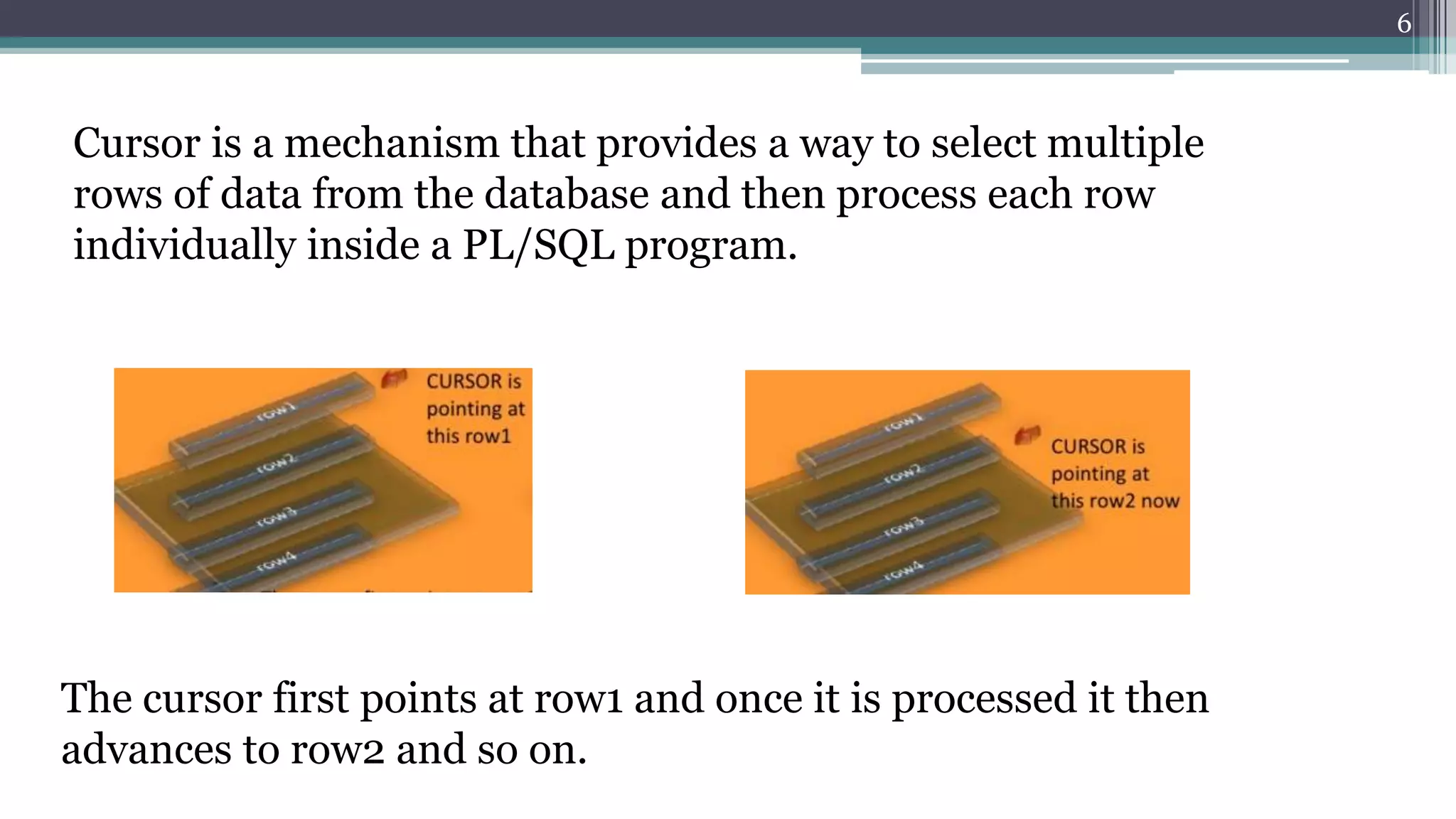 Cursors | PPTX | Databases | Computer Software and Applications