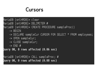Cursors in MySQL | PPT