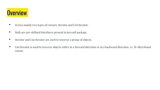 Cursors in java collection - quipoin.pptx