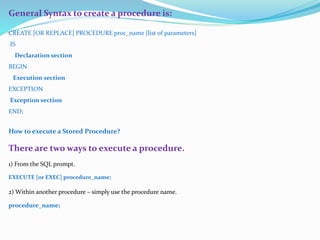 Cursors, triggers, procedures | PPTX