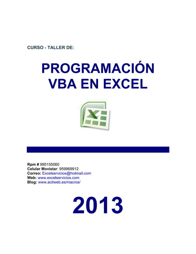 Curso Taller Vba Macros Pdf 