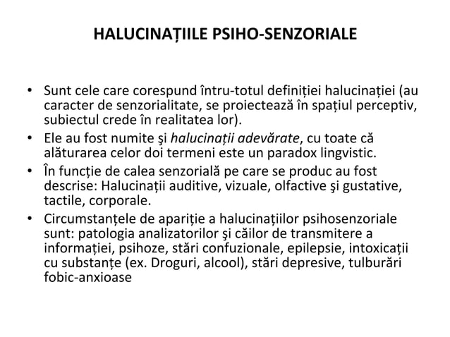 Curs tulburari de perceptie | PPT