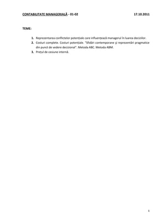 !Cursuri contabilitate manageriala | PDF