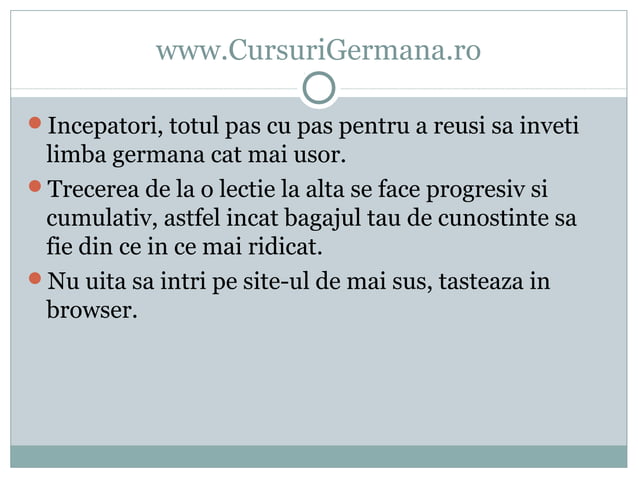 Cursuri Germana | PPT