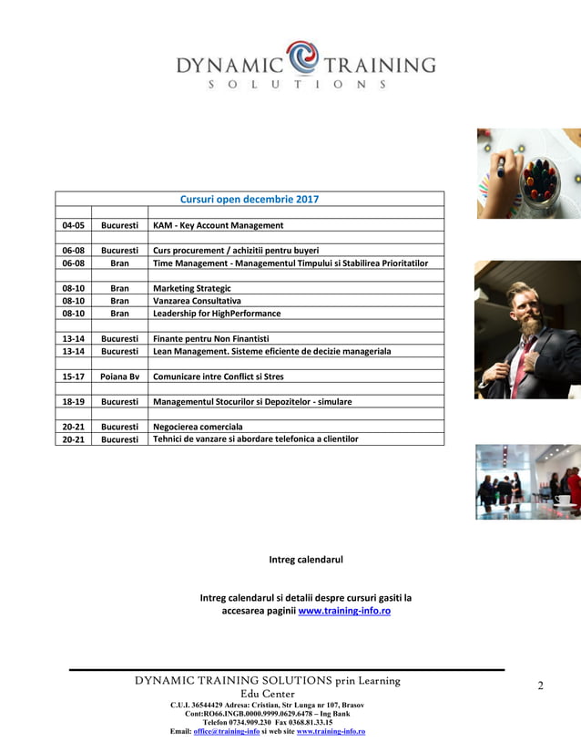 Cursuri open decembrie 2017 | PDF