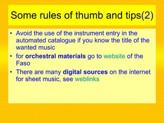 Sheetmusic for Dummies IAML2009 | PPT