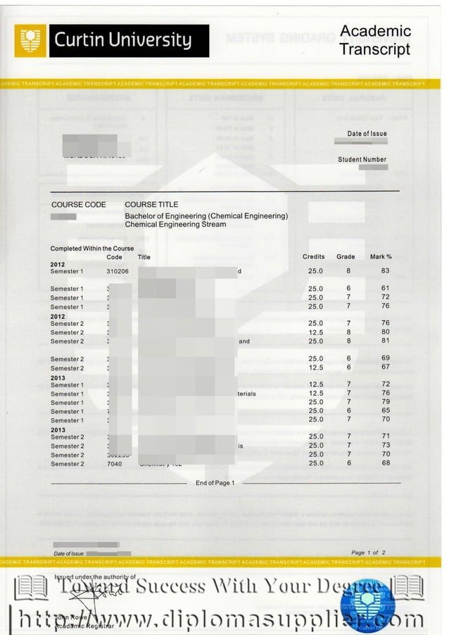 Curtin University academic transcript | PDF | Free Download