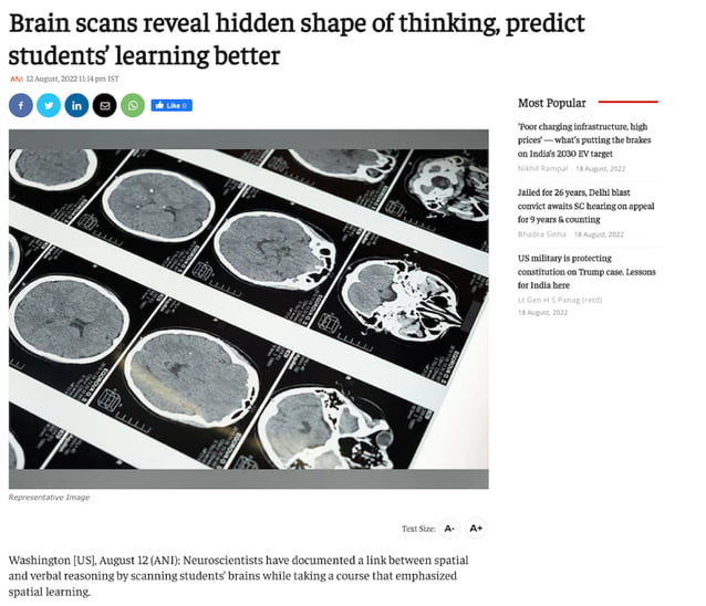 Brain scans reveal hidden shape of thinking, predict students' learning ...